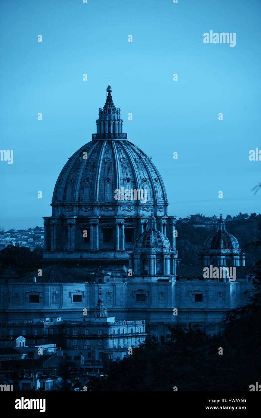 St Peters Basilica in Vatican City in blue tone Stock Photo - Alamy