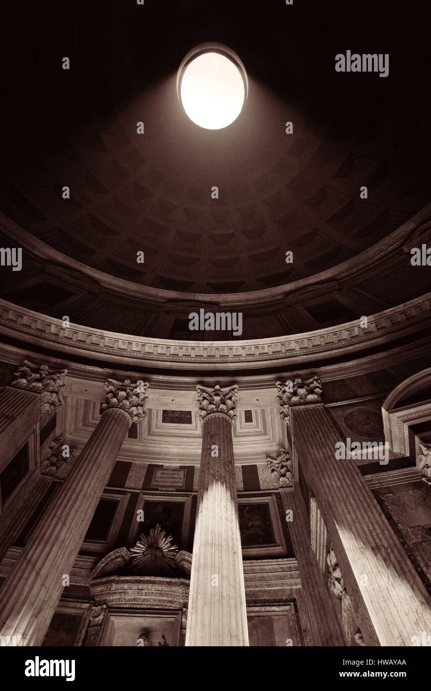 Pantheon interior with light beam in Rome, Italy Stock Photo - Alamy