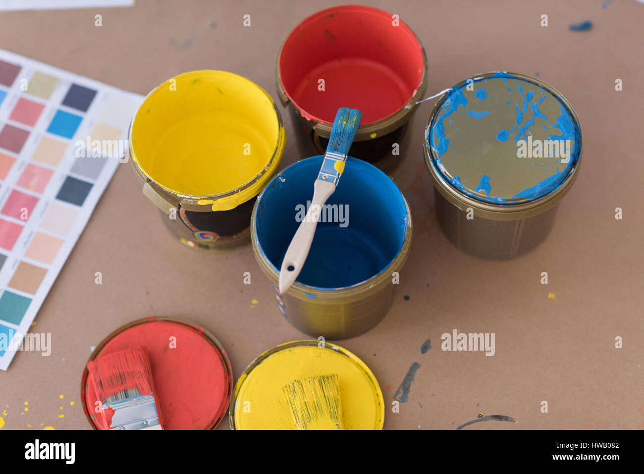 prepared color for painting the wall Stock Photo - Alamy