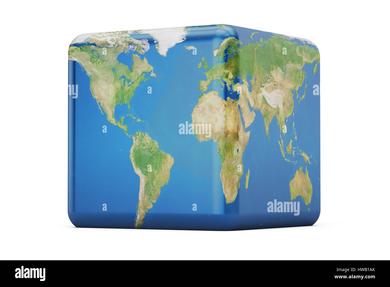 Cubic Earth concept, 3D rendering Stock Photo - Alamy