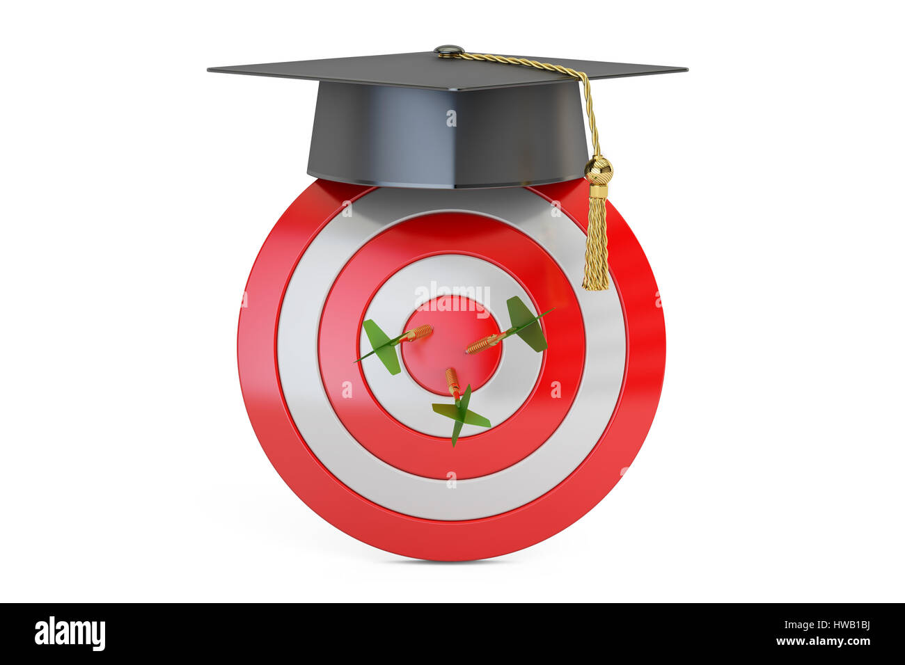 Graduation Goal, Education Target Concept, 3D rendering Stock Photo - Alamy
