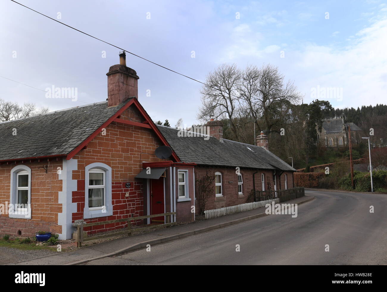 Caputh street scene Scotland March 2017 Stock Photo - Alamy