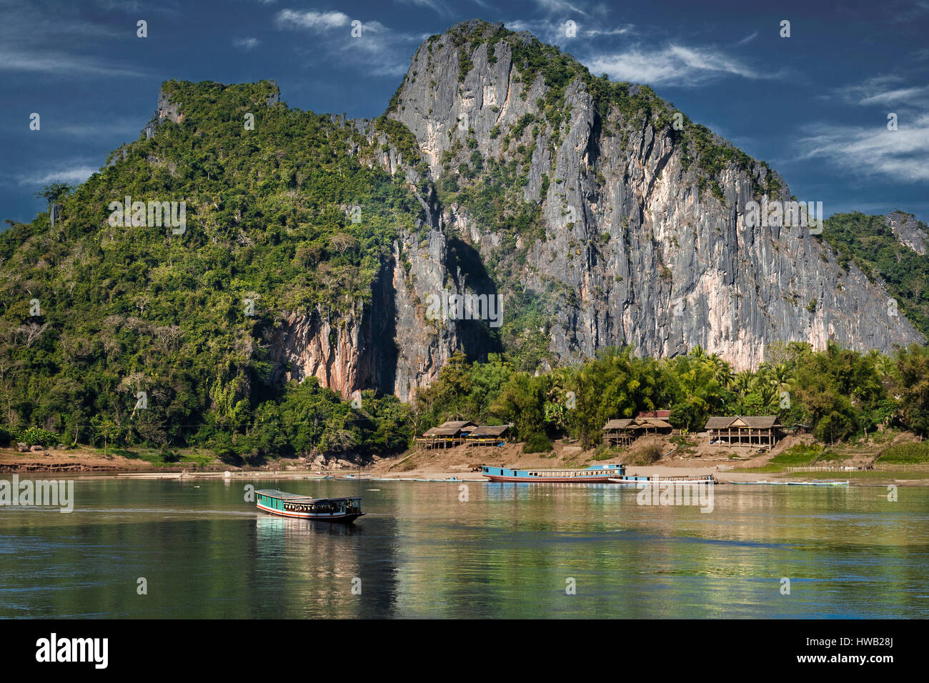 Mekong river landscape Stock Photo - Alamy