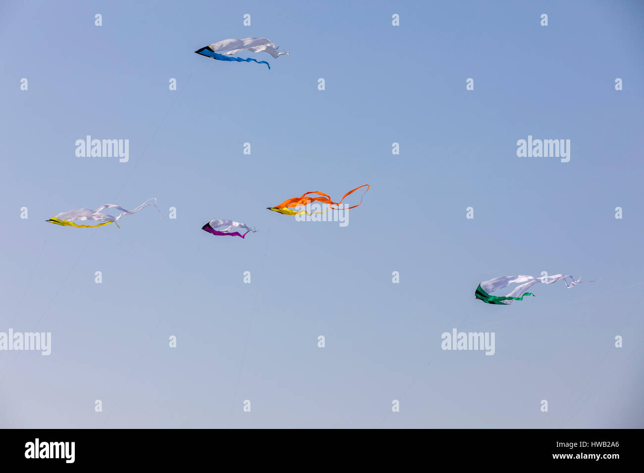 Colorful kites flying in the sky hi-res stock photography and images ...