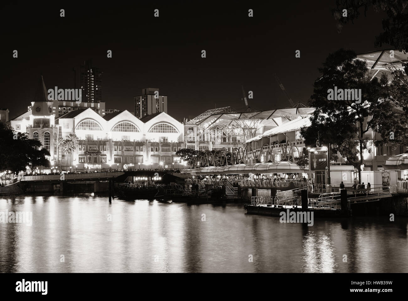 Clarke quay night street view hi-res stock photography and images - Alamy