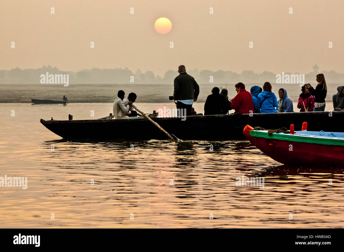 Early morning boat ride, Varanasi, India Stock Photo - Alamy