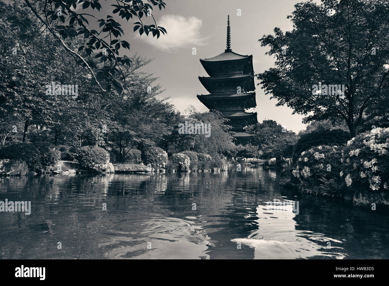 Toji Temple with historical building and garden in Kyoto, Japan Stock ...