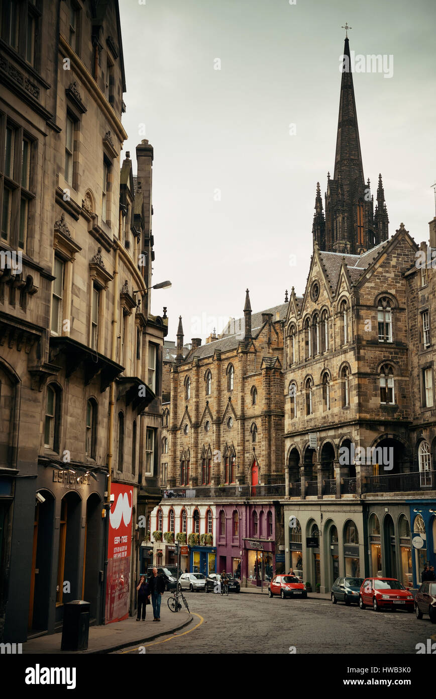EDINBURGH, UK - OCT 8: City street view with traffic on October 8, 2013 ...