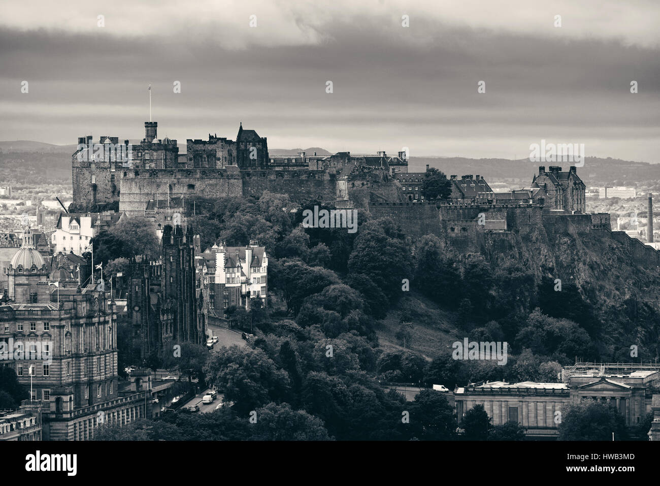 Edinburgh castle as the famous city landmark. United Kingdom Stock ...