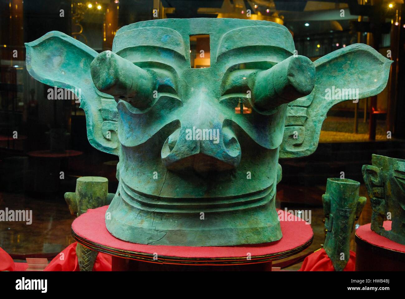 China, Sichuan Province, Guanghan, Sanxingdui, Sanxingdui Museum ...