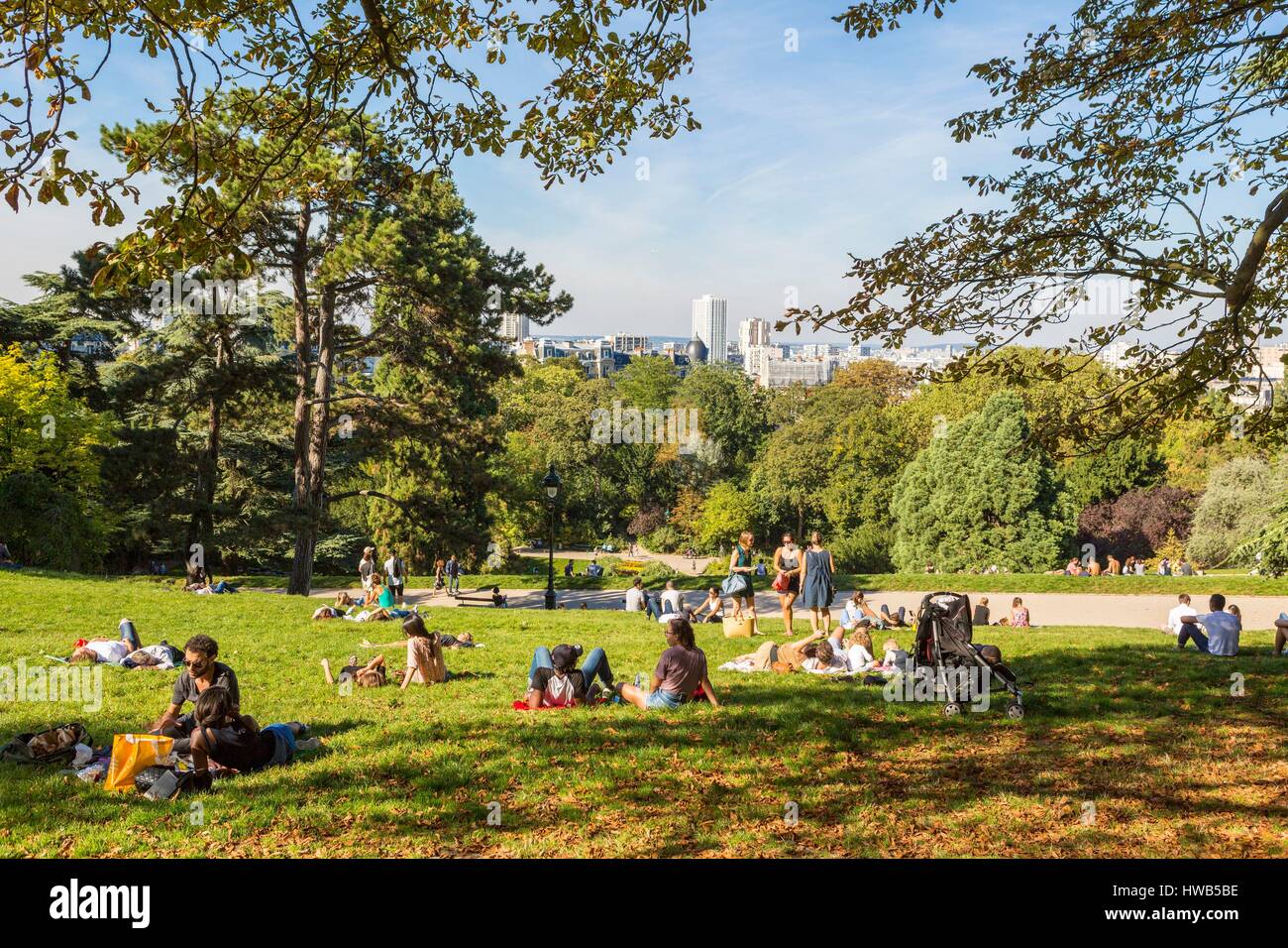 France, Paris, the Parc des Buttes de Chaumont Stock Photo - Alamy