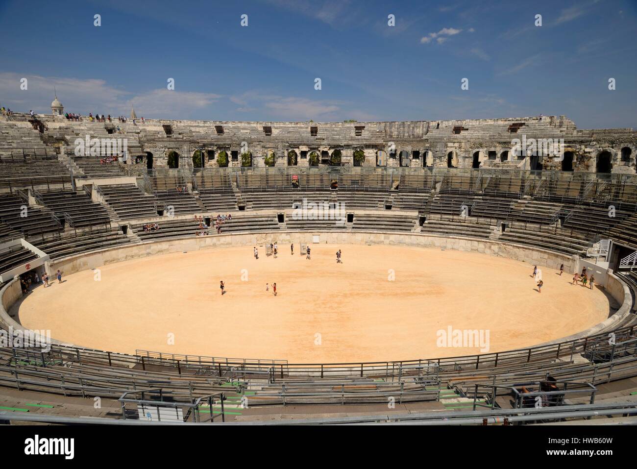 France, Gard, Nimes, Nimes Arena which is a Roman amphitheater built in ...