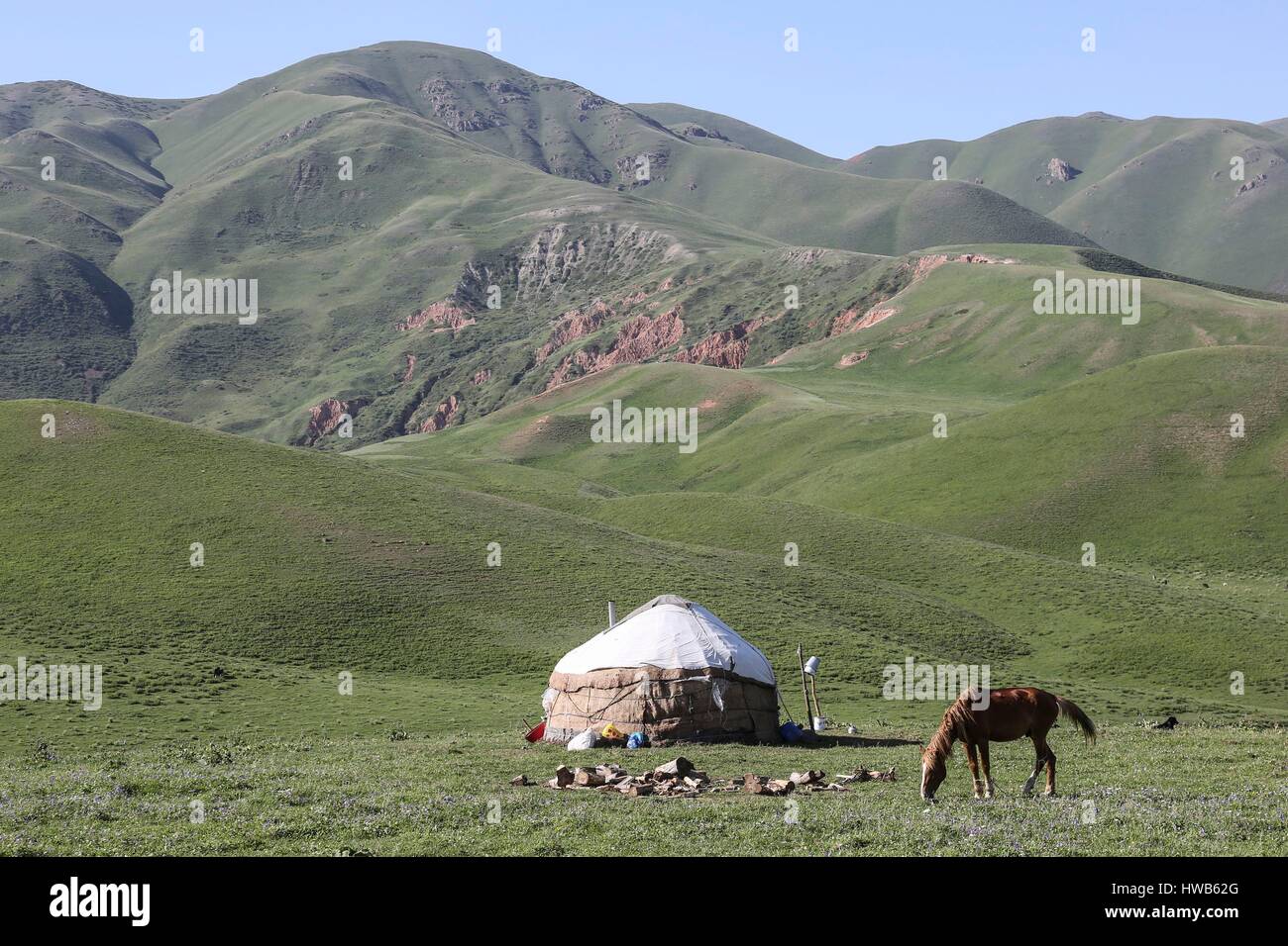 Kyrgyzstan, Naryn Province, sightseeing tour and mountain trek, yurt ...
