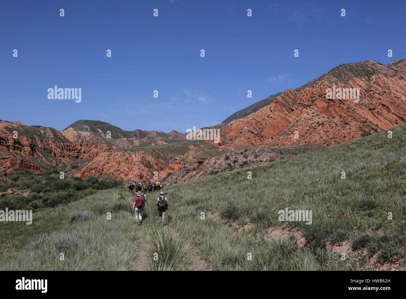 Kyrgyzstan, Naryn Province, sightseeing tour and mountain trek Stock ...