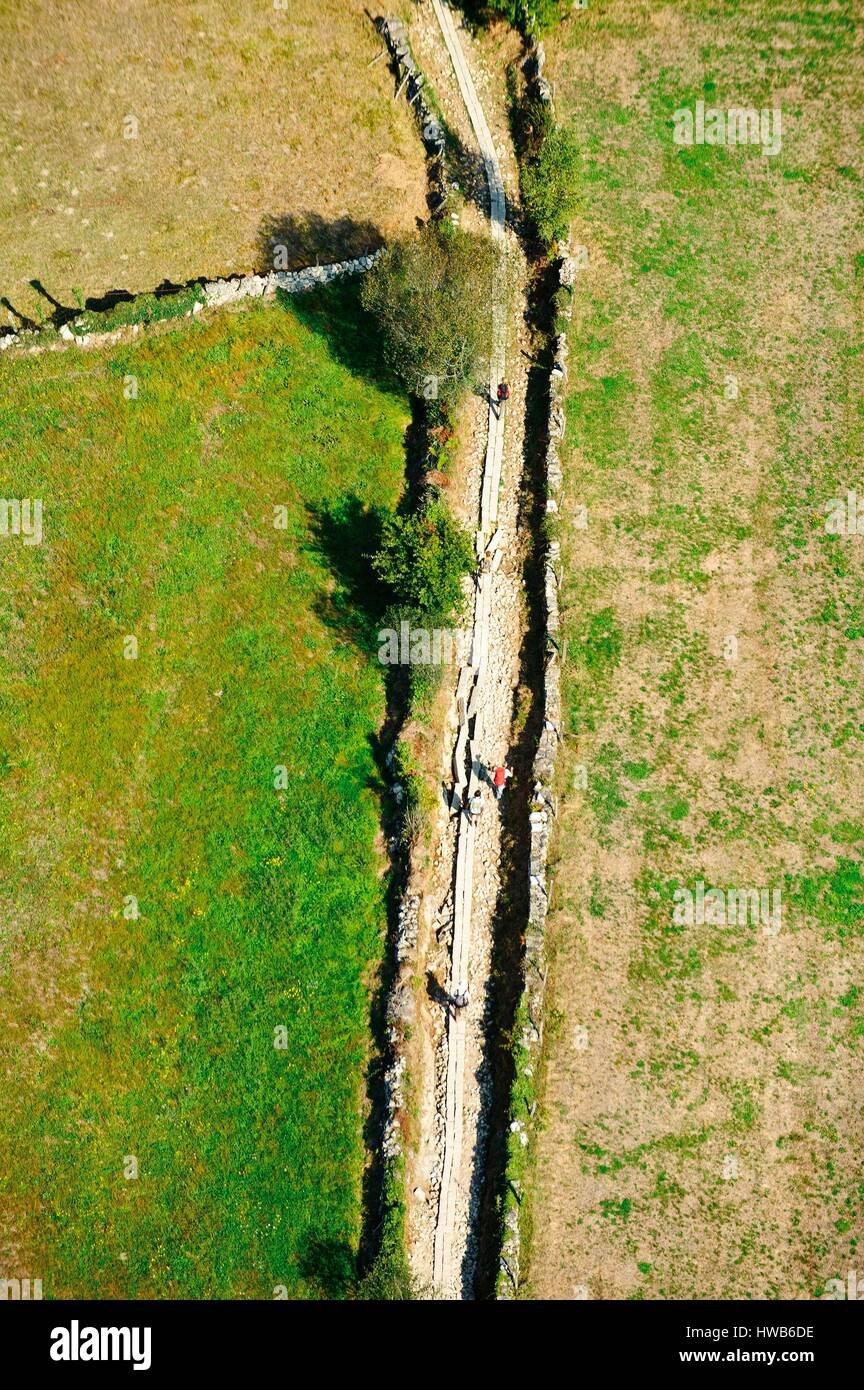 Spain, province of Lugo, surroundings of Morgade (aerial view Stock ...
