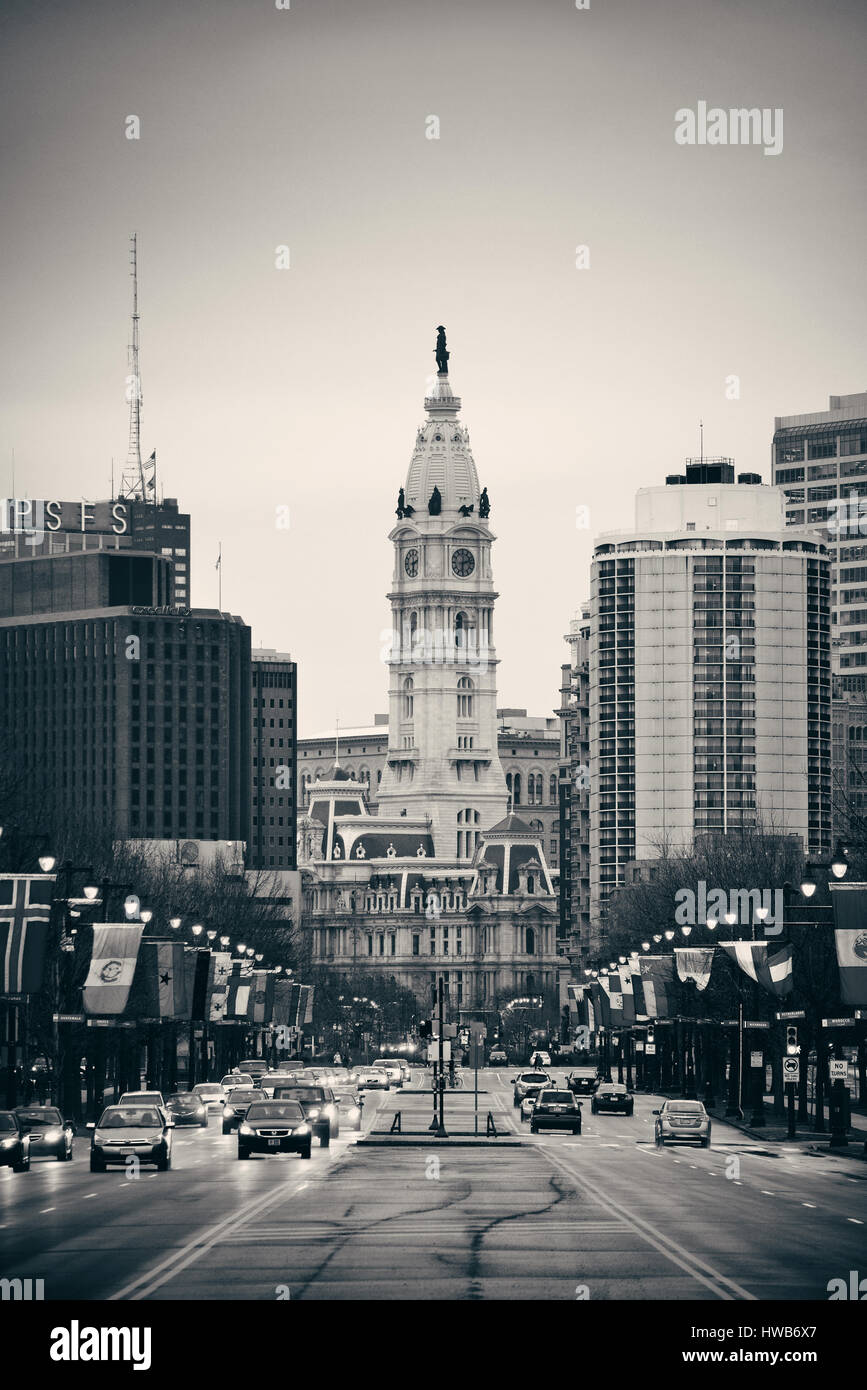 PHILADELPHIA, PENNSYLVANIA - MAR 26: City street view with urban ...