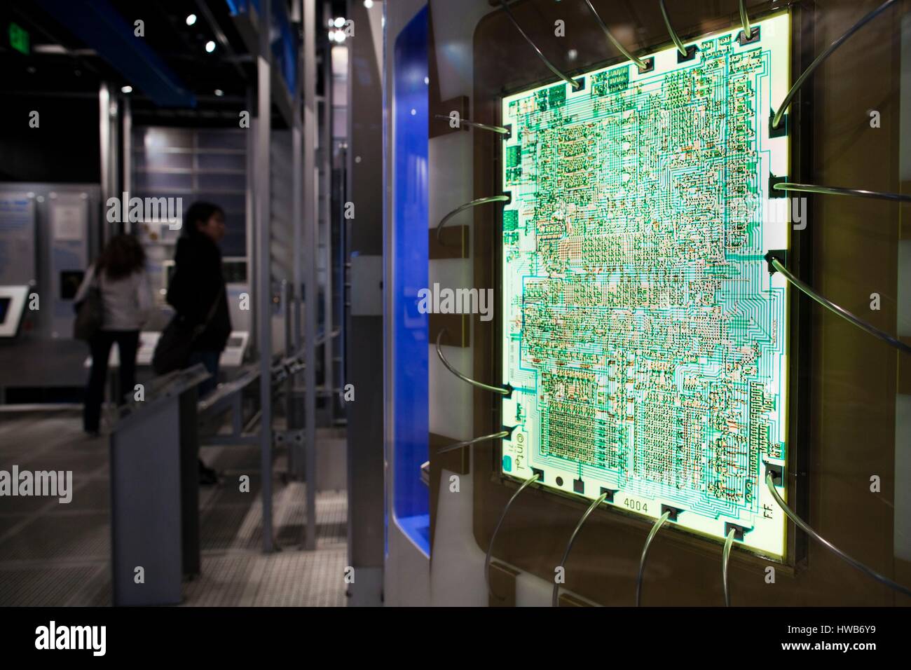 United States, California, Santa Clara, Intel Museum, detail of ...