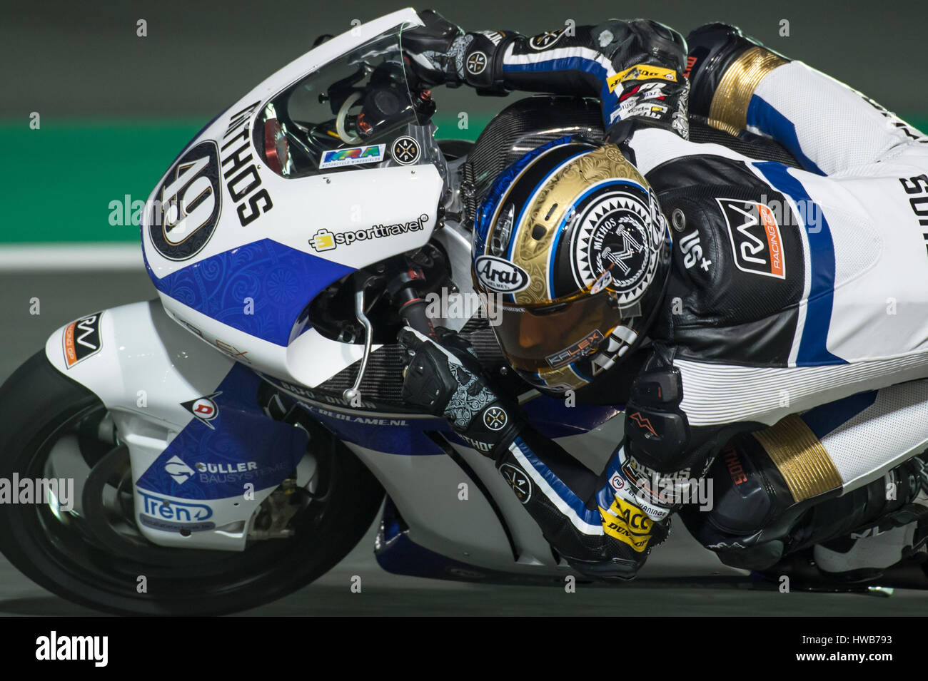 Losail Circuit, Qatar. 18th March, 2017. Axel Pons who rides KALEX for ...