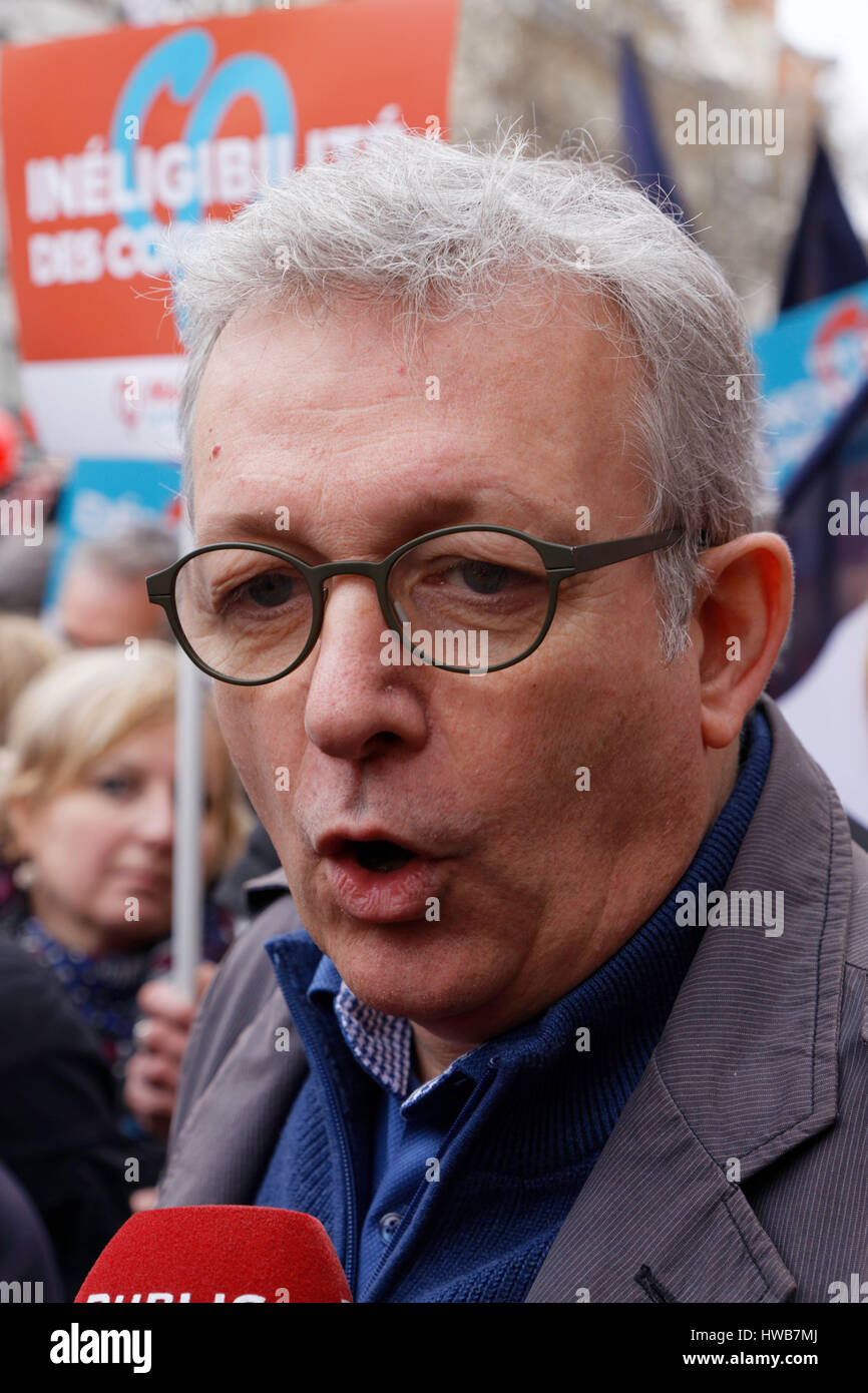 Paris, France. 18th March, 2017. Pierre Laurent, national secretary of ...