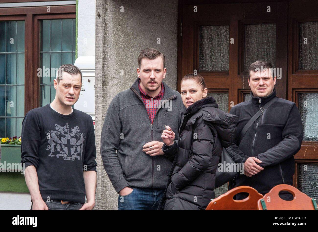 March 19, 2017 - Violent neo-nazi Lukas Bals with two activists ...