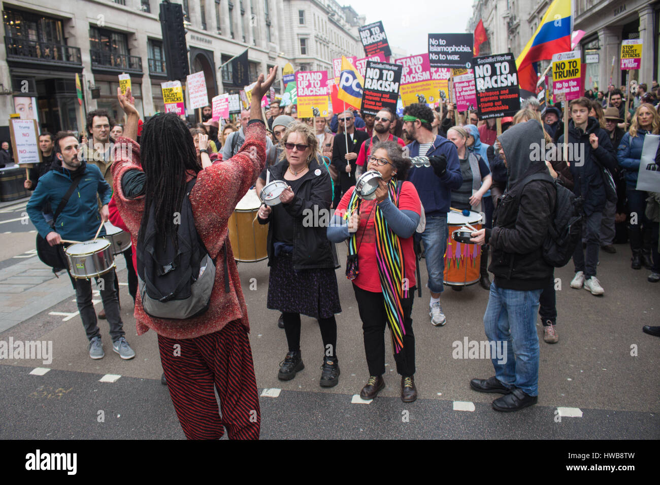 London, UK. 18th March, 2017. Stand Up To Racism rally in London, UK ...