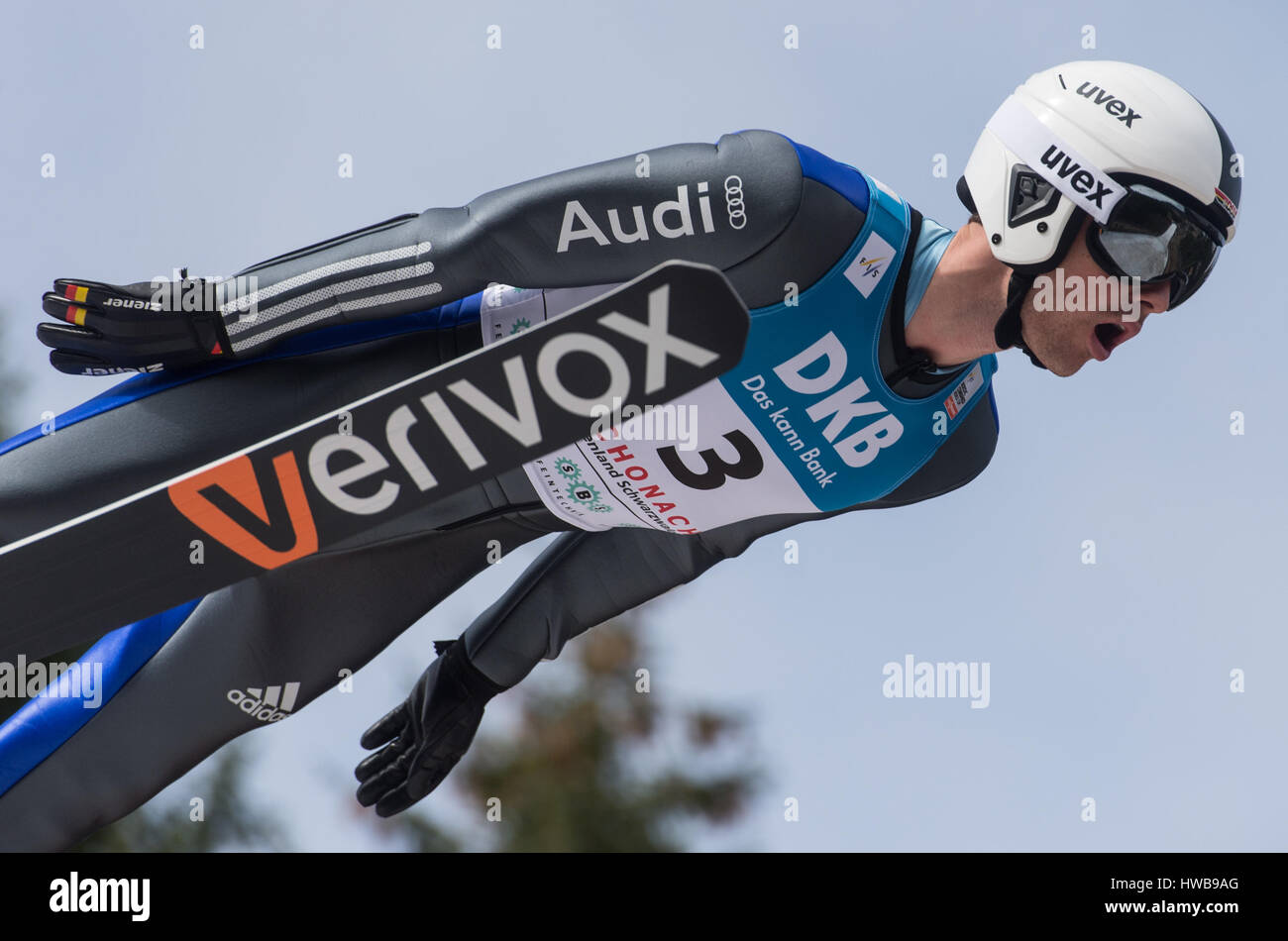 Tobias Simon from Germany in action during the men's final 10km jump on ...
