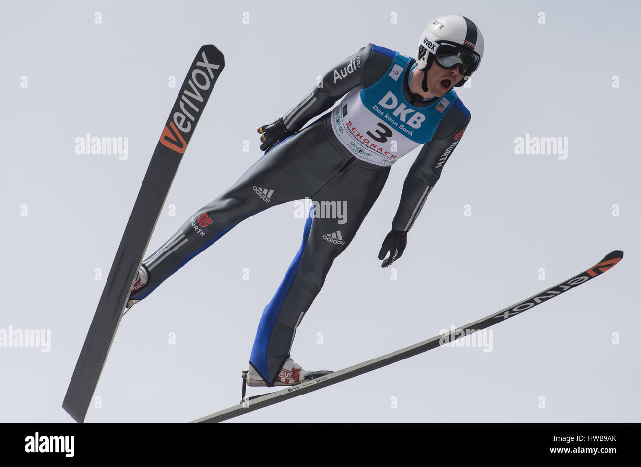Tobias Simon from Germany in action during the men's final 10km jump on ...
