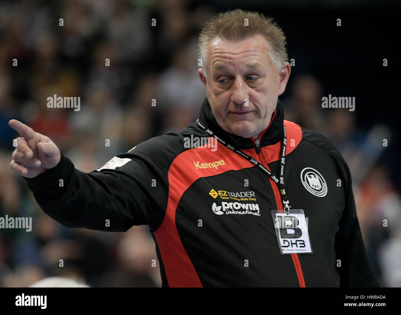 Hamburg, Germany. 19th Mar, 2017. Germany's headcoach Michael Biegler ...