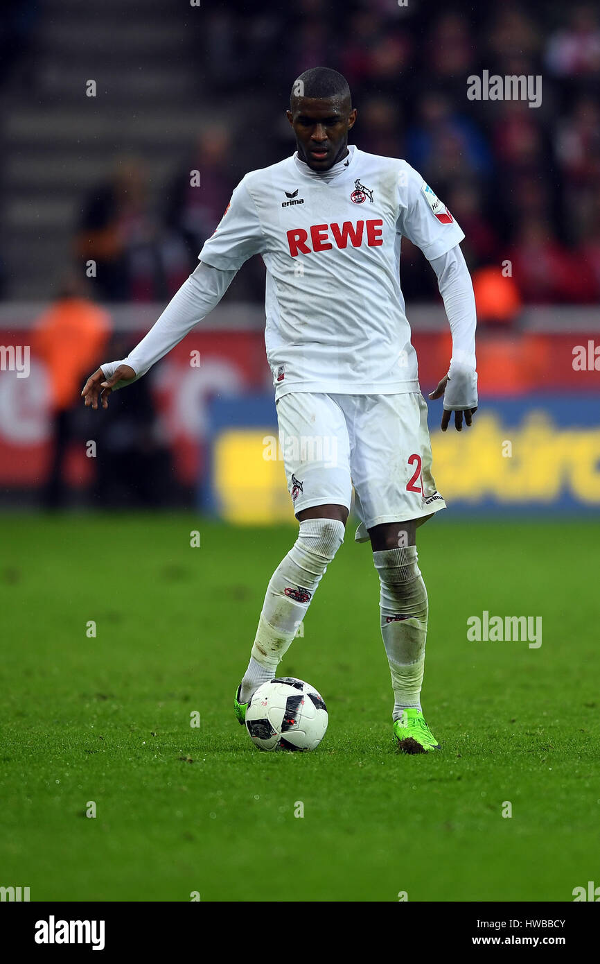 Cologne, Germany. 18th Mar, 2017. Cologne's Anthony Modeste in action ...
