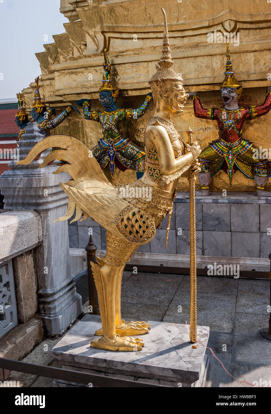 November 14, 2006 - Bangkok, Thailand - Golden statues of half-human ...