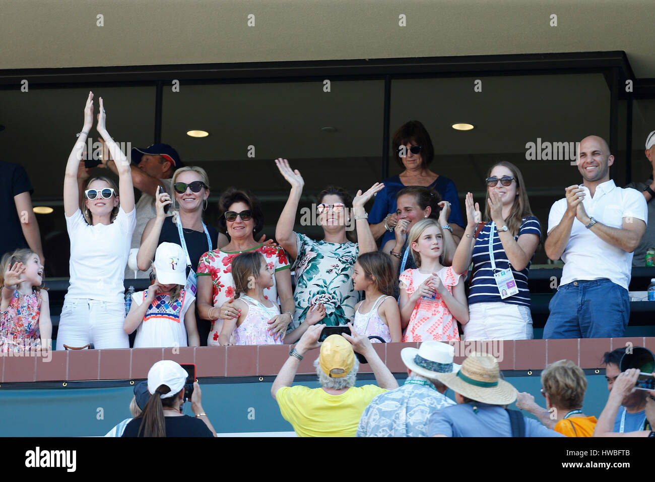 March 19, 2017 Mirka Federer together with her daughters Myla Rose and ...