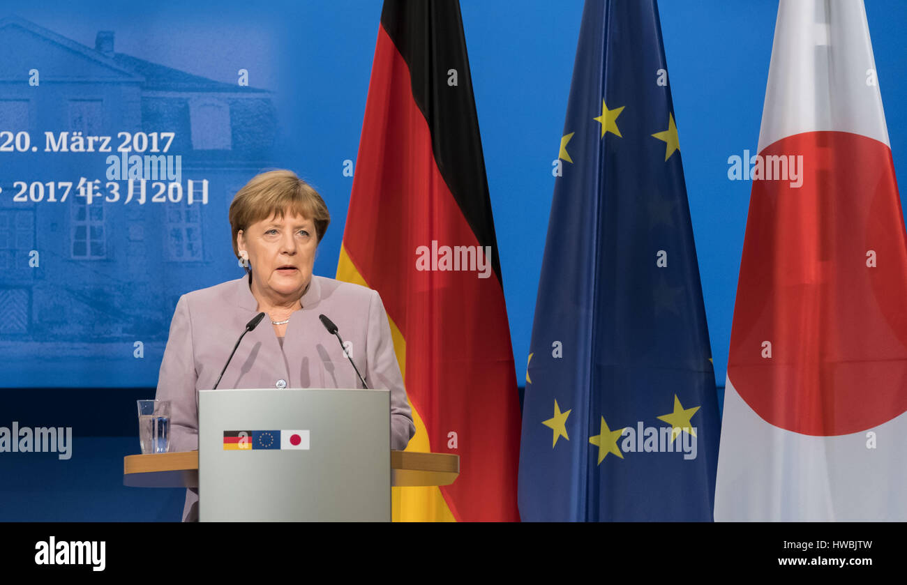 Hanover, Germany. 20th Mar, 2017. German Chancellor Angela Merkel and ...