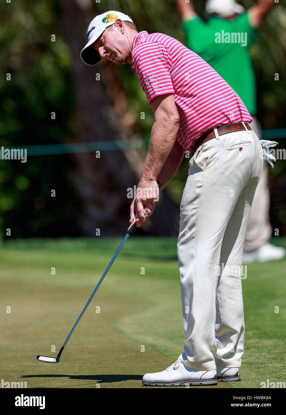 March 19, 2017 - Orlando, Florida, USA-Vaughn Taylor putts on the 11th ...