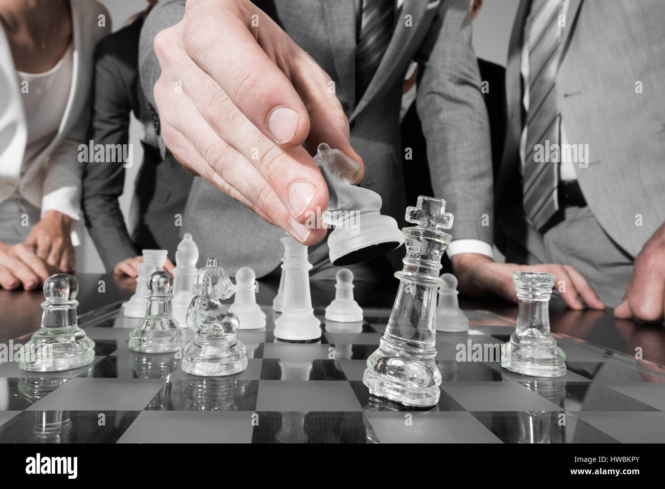 Business people team playing chess, business strategy concept Stock ...