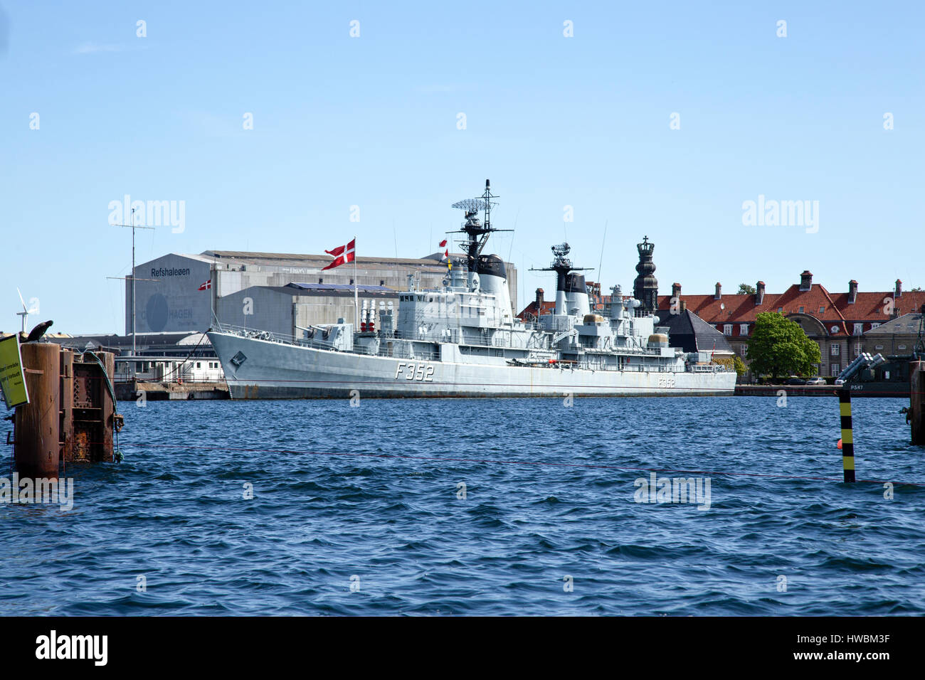 Copenhagen, Denmark Danish military restricted zone in the harbour ...