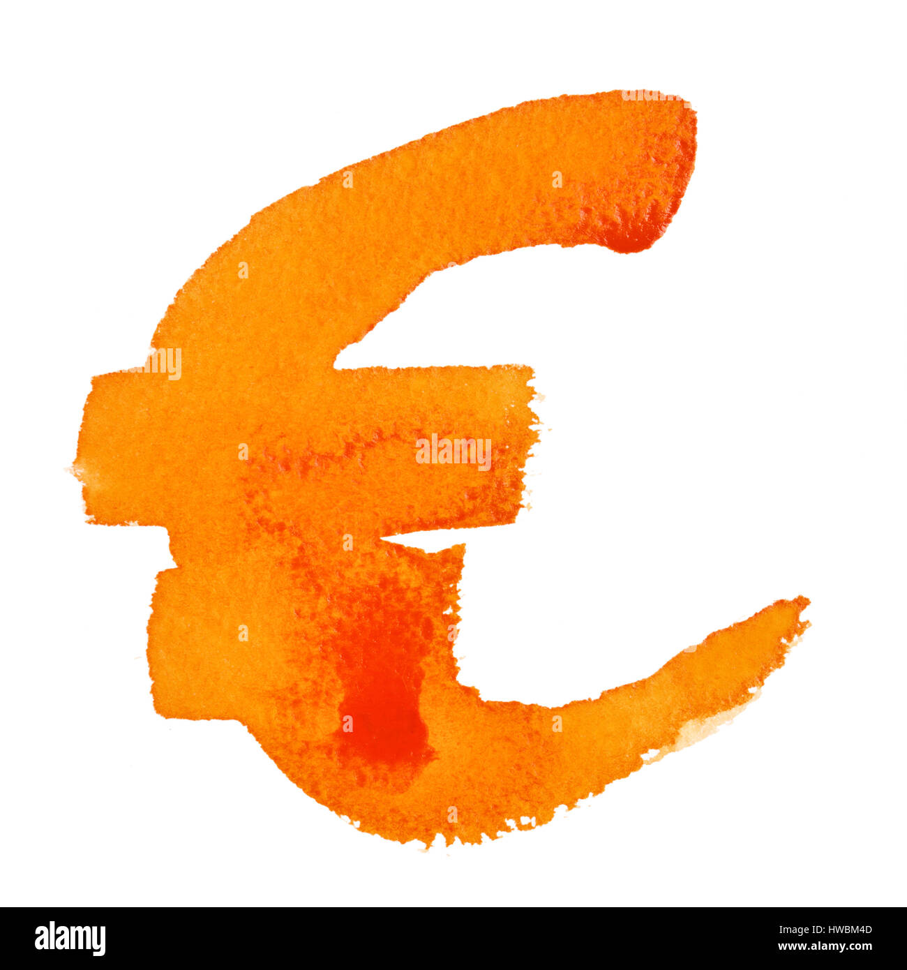 Watercolor euro sign over the white background Stock Photo - Alamy
