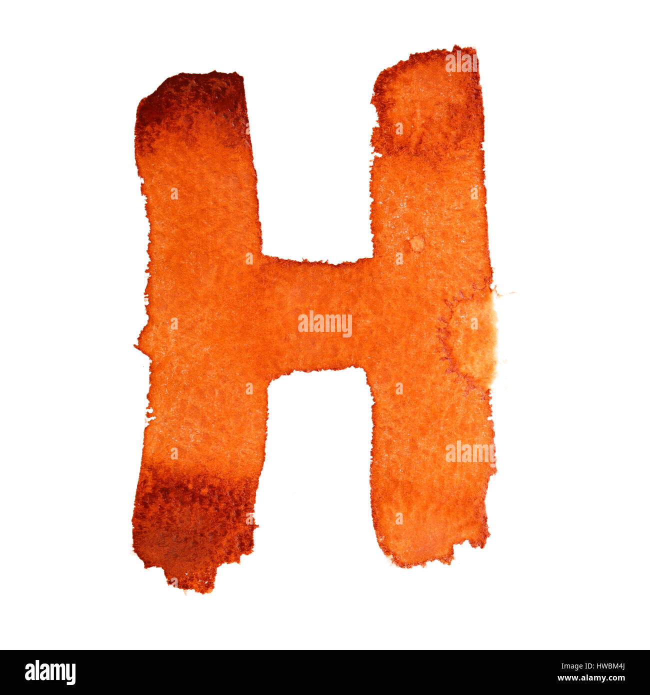 H - Watercolor letters isolated over the white background Stock Photo ...