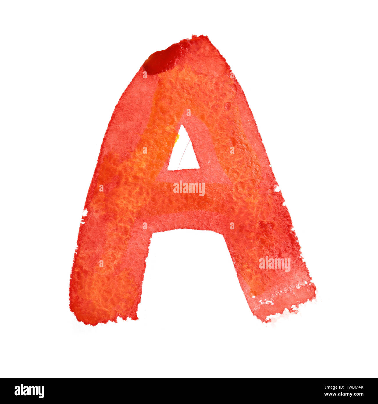 A - Watercolor letters isolated over the white background Stock Photo ...
