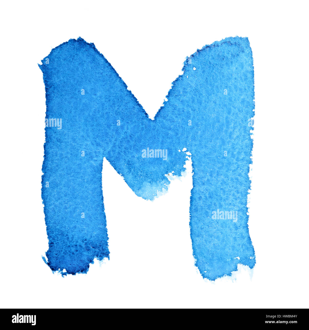 M - Watercolor letters isolated over the white background Stock Photo ...