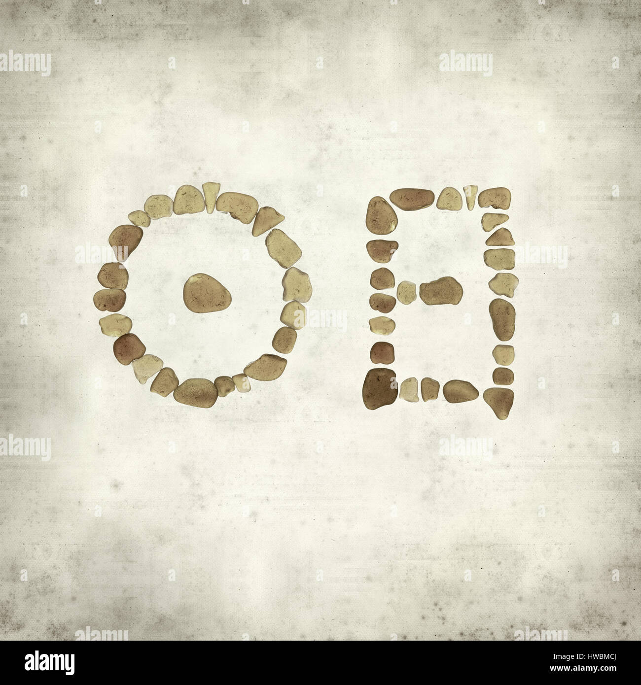 textured old paper background with Chinese character ri - sun, historic ...