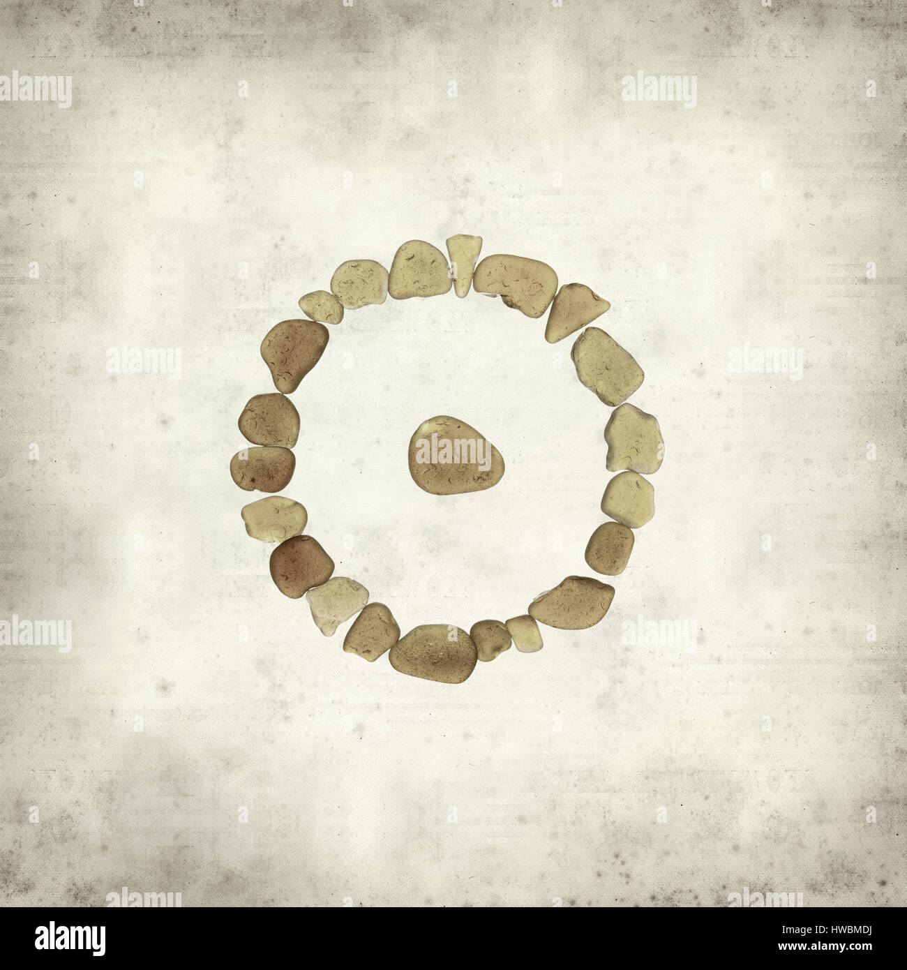 textured old paper background with Chinese character ri - sun, historic ...
