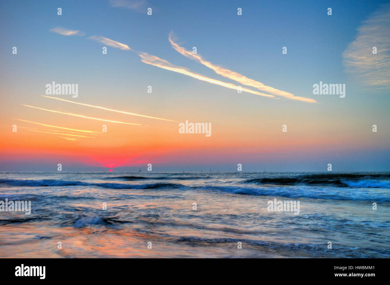Beautiful sunrise over the sea Stock Photo - Alamy