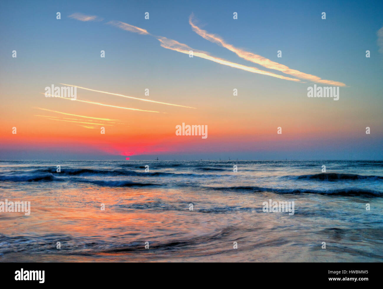 Beautiful sunrise over the sea Stock Photo - Alamy
