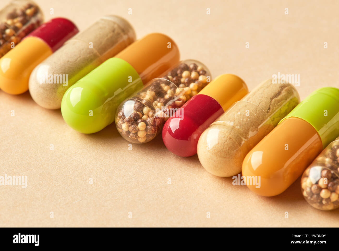 various colorful medicine pills macro Stock Photo - Alamy