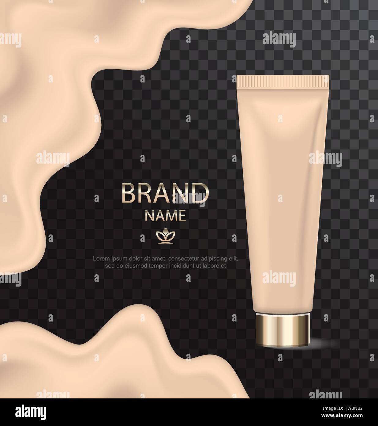 Attractive Texture of Foundation, Glossy Cosmetic Product Stock Vector ...