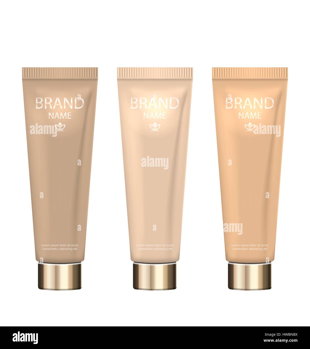 Set Realistic Packages of Foundation with Different Shades Stock Vector ...