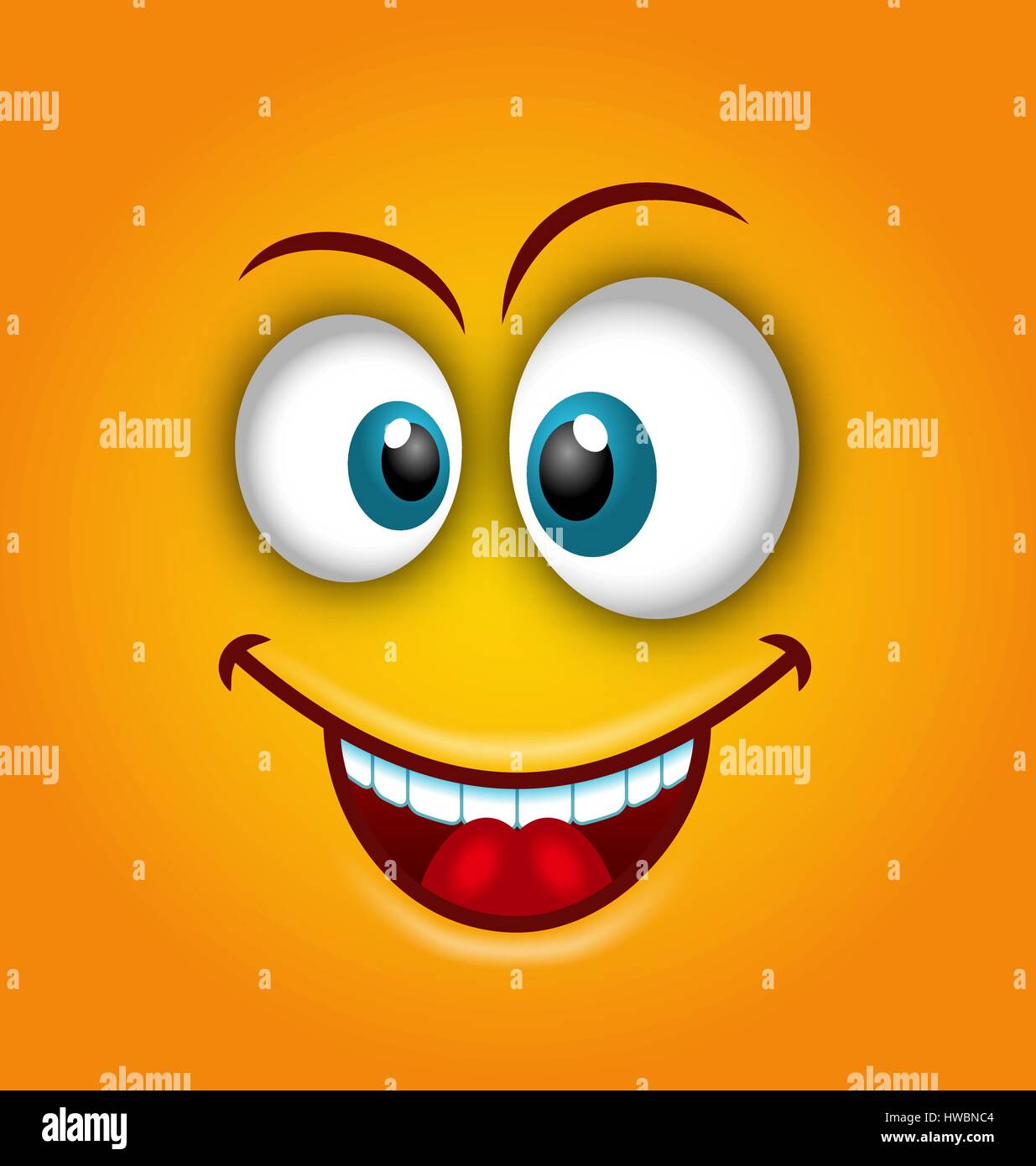 Happy Emoticon with Open Mouth and Smiling Stock Vector Image & Art - Alamy