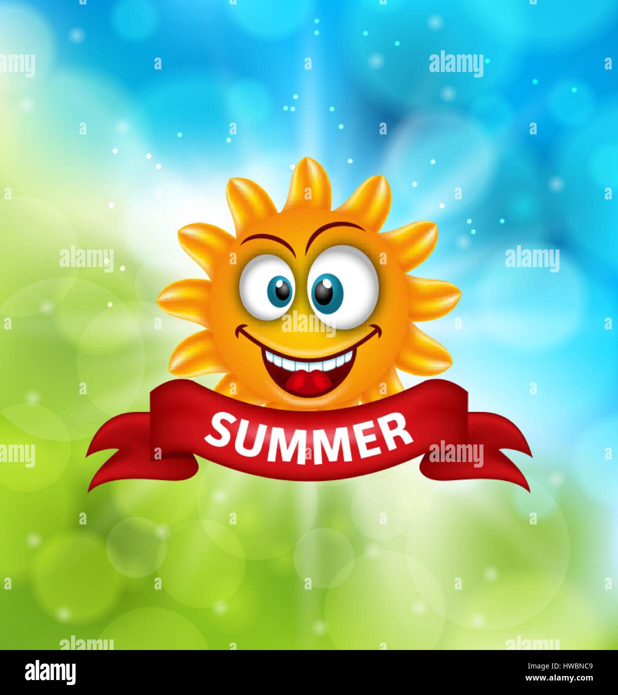 Summer Background with Smiling Sun Stock Vector Image & Art - Alamy