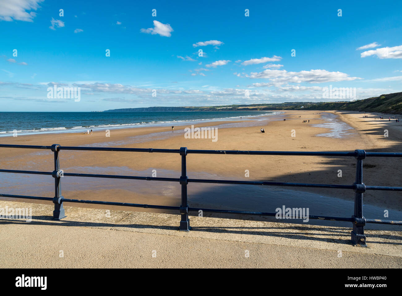 Filey beach, North Yorkshire. A popular seaside location on the North ...