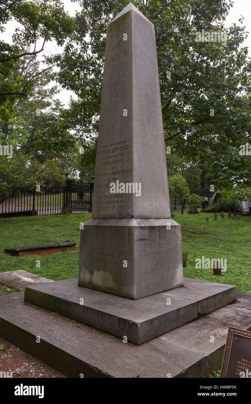 Gravesite of thomas jefferson hi-res stock photography and images - Alamy